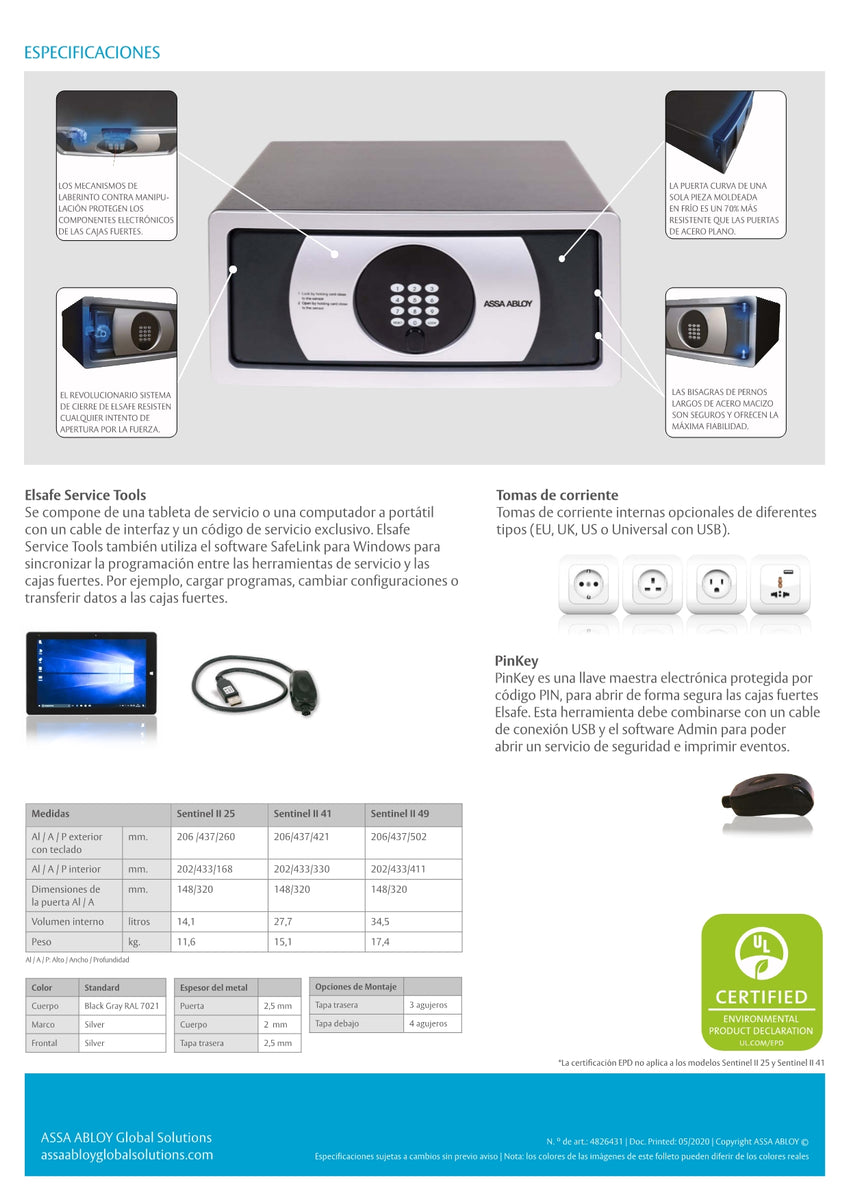 CAJA SEGURIDAD SENTINEL II 41 LH – torotuprojecto